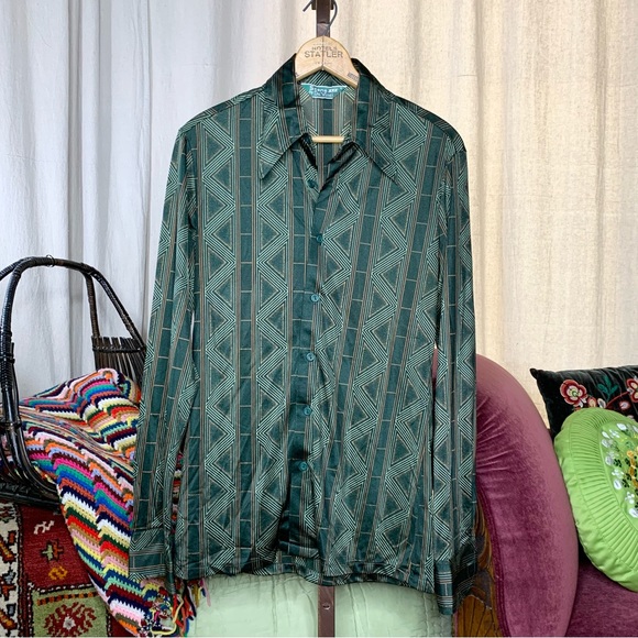 Vintage | Shirts | 7s Polyester Disco Shirt | Poshmark